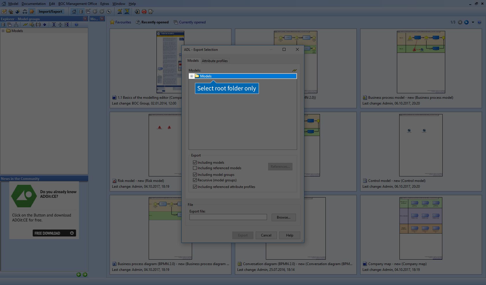 ADONIS:Community Edition – Account Registration